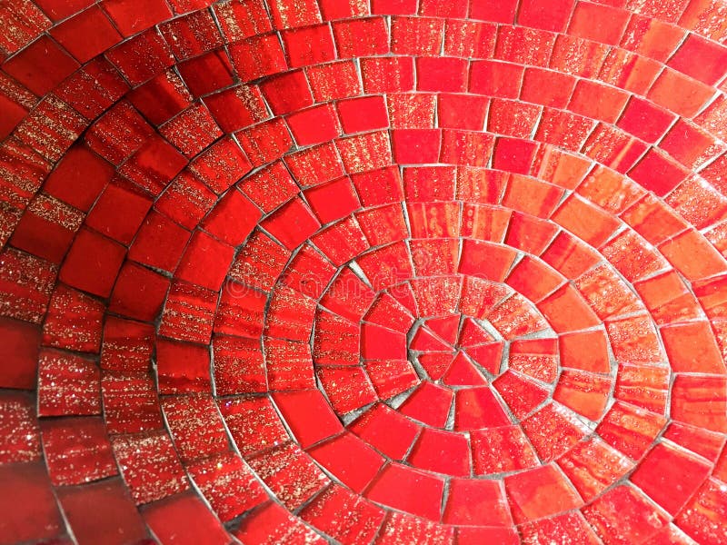 Red Concentric Mosaic Abstract Stock Photo - Image of structure, cobble ...