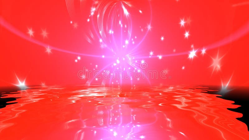 Red Concentric Rotating Stars Animation Reflecting in Water Stock Video ...