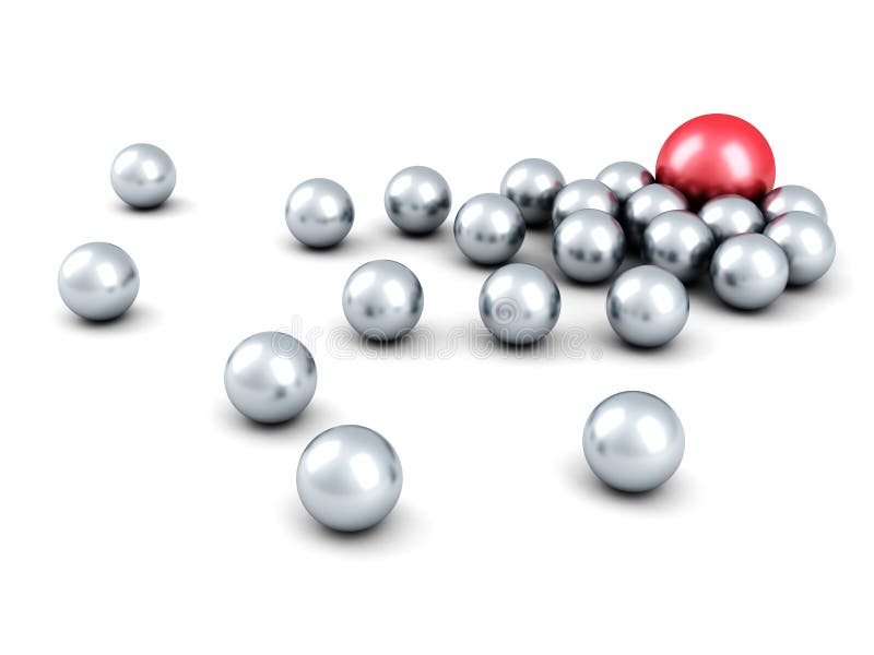 Red Concept Leader Sphere of Metallic Group Stock Illustration ...