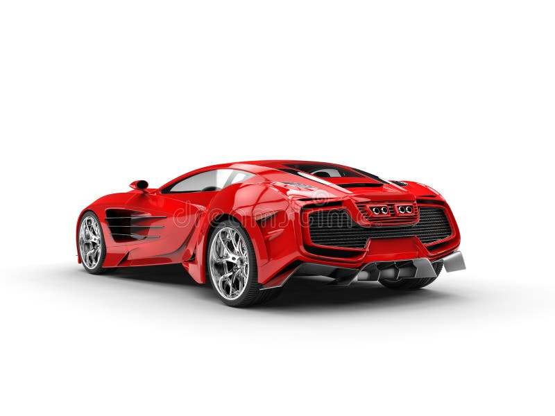 Concept Supercar - Back Side View Stock Illustration - Illustration of ...