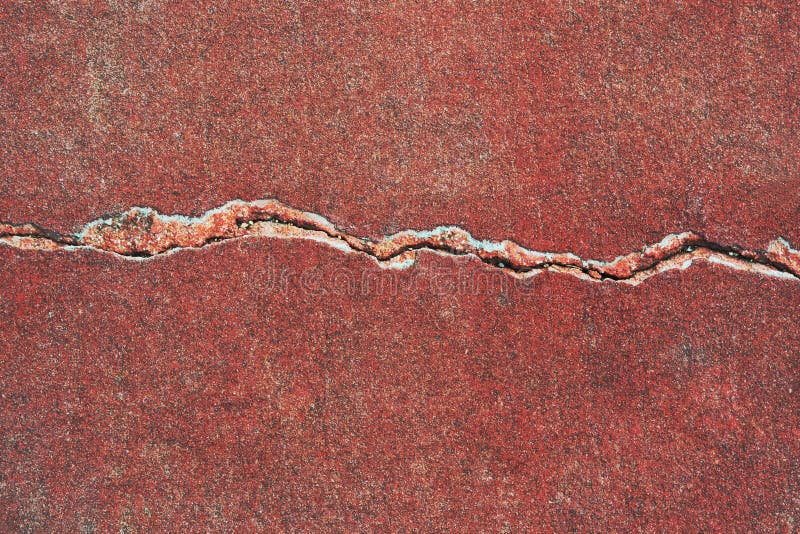 Cracked Red Concrete Wall Background Stock Image - Image of material ...