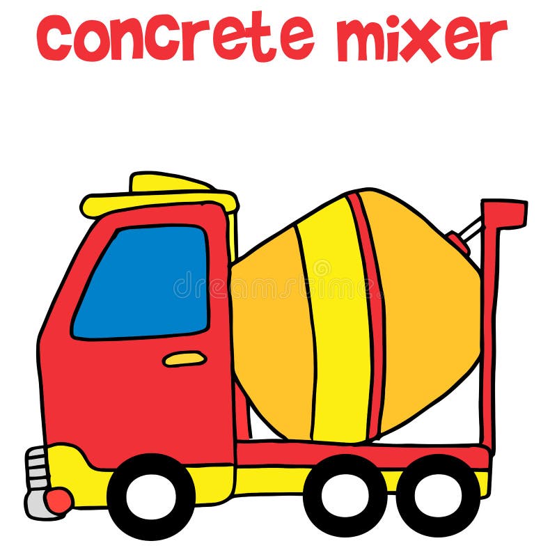 Red Concrete Mixer Cartoon Vector Stock Vector - Illustration of truck ...