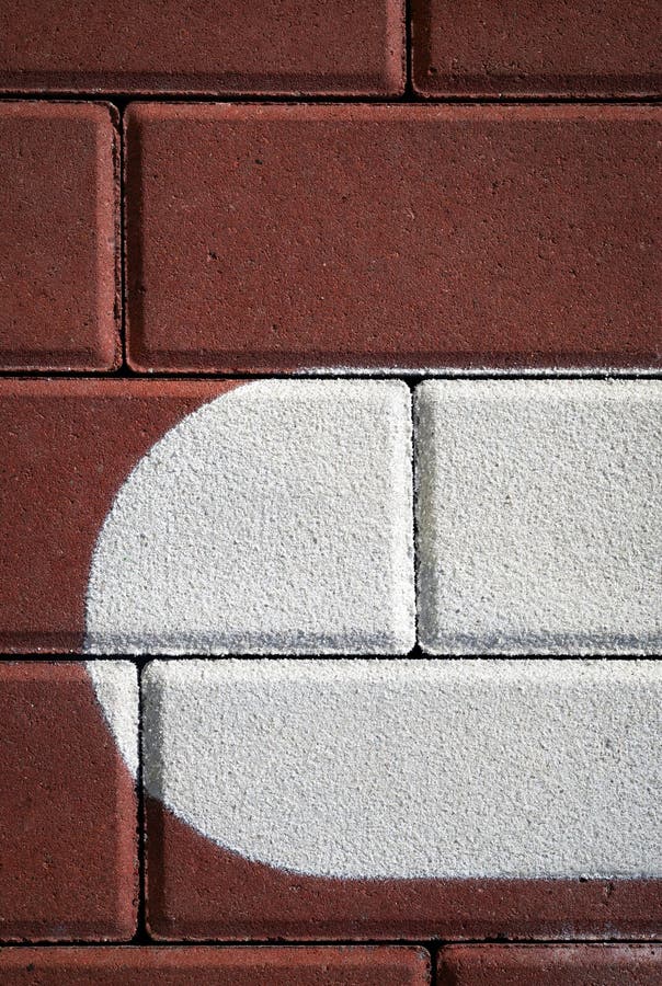 Red Concrete Pavement with White Paint Stock Image - Image of lines ...