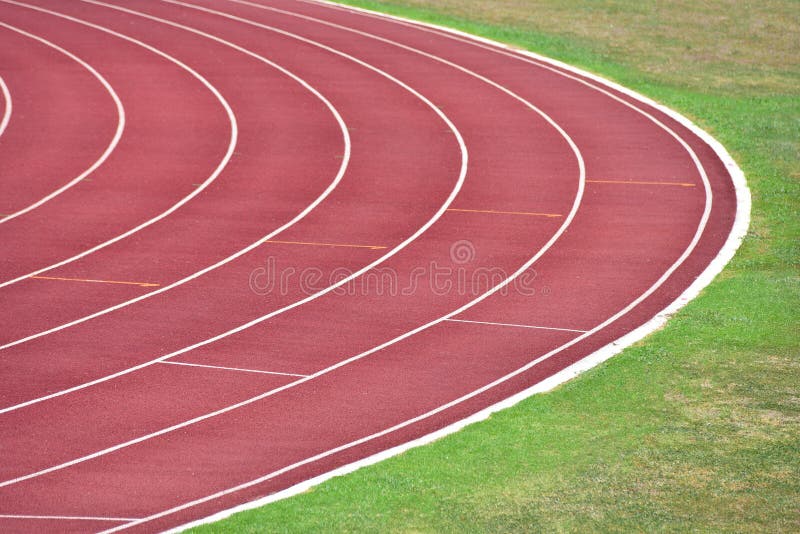 Red Concrete Road Running Track Stock Image - Image of empty ...