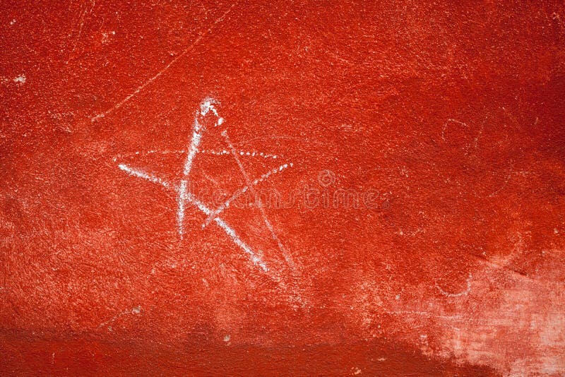 Red Concrete Wall with Plastering and Star Stock Image - Image of ...