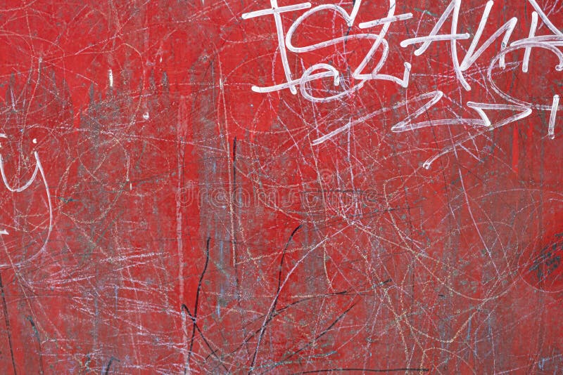 Red Concrete Wall Texture with White Scribble Marks Stock Image - Image ...
