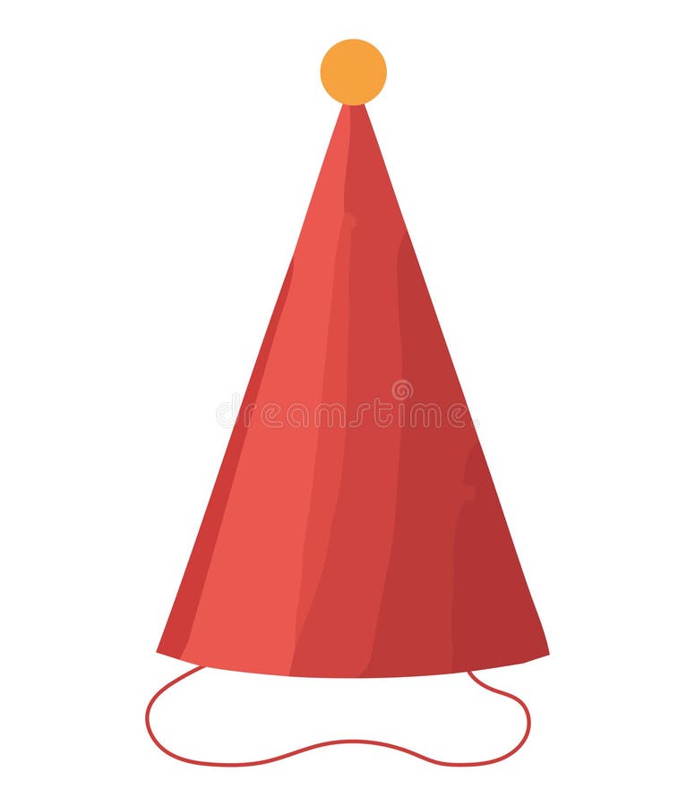 Red cone hat stock vector. Illustration of party, string - 290831850