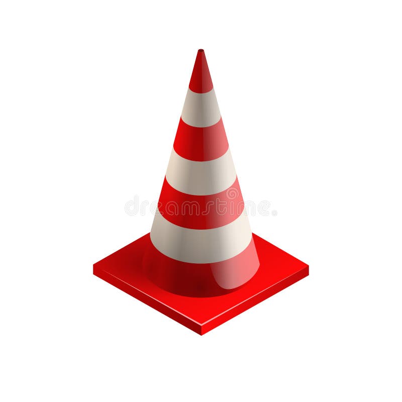 Red Cone Icon in Photorealistic Style Stock Vector - Illustration of ...