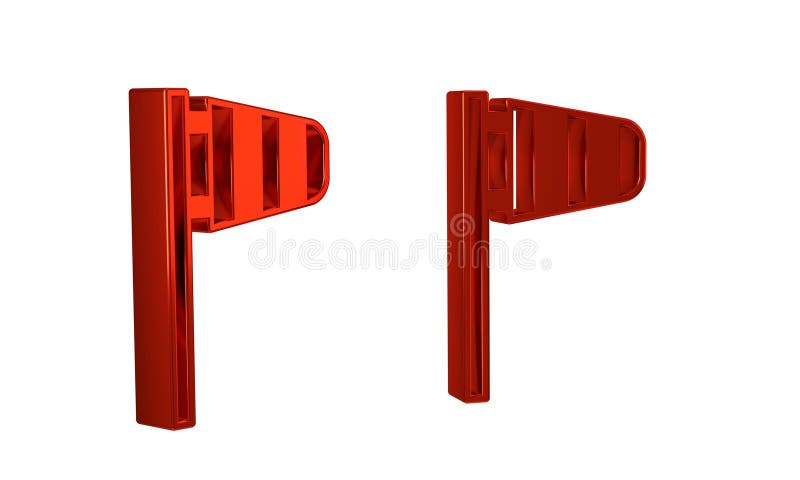 Red Cone Meteorology Windsock Wind Vane Icon Isolated on Transparent ...