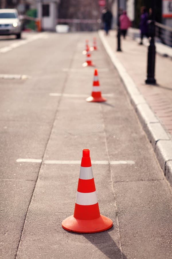Red cone stock image. Image of security, repairing, safety - 51352801