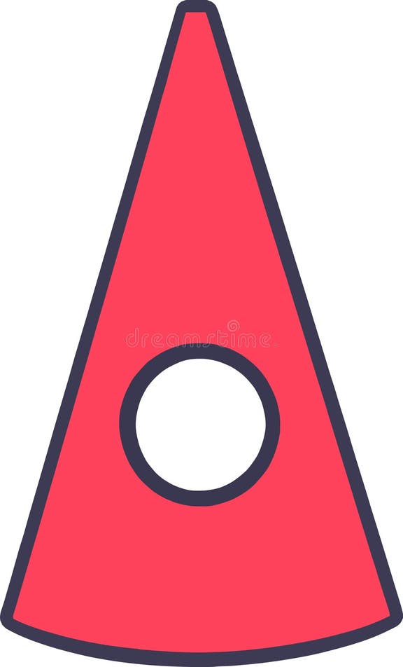 Red Cone Shape with Circle Design Stock Vector - Illustration of bold ...