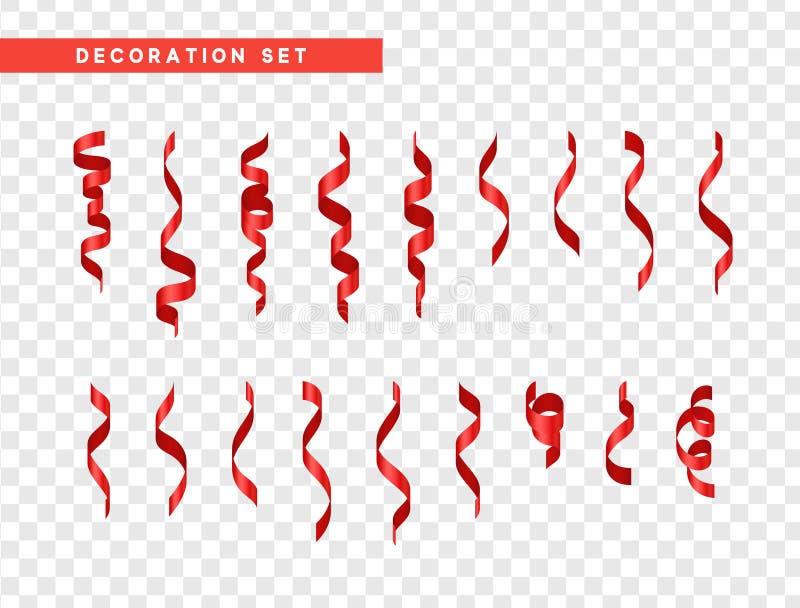 Ribbon Serpentine Tinsel Red Spiral Color Curly Stock Vector ...