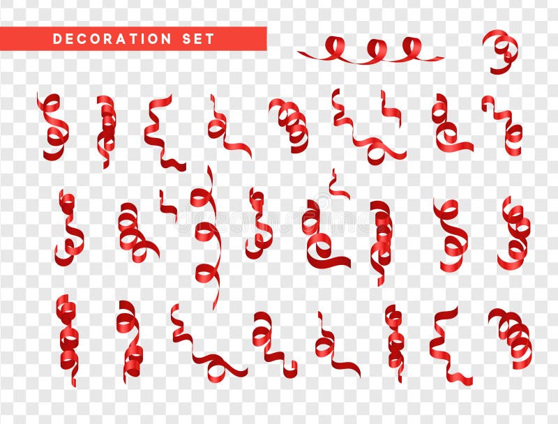Ribbon Serpentine Tinsel Red Spiral Color Curly Stock Vector ...