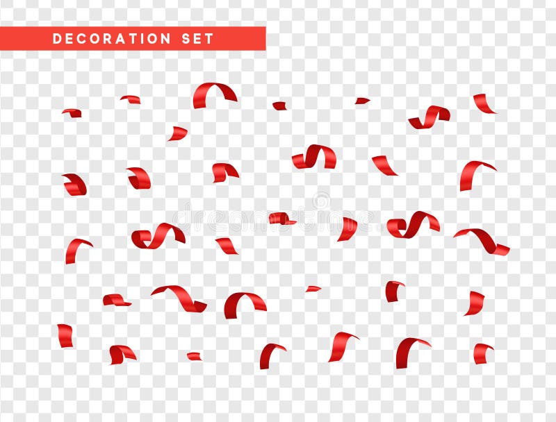 Ribbon Serpentine Tinsel Red Spiral Color Curly Stock Vector ...
