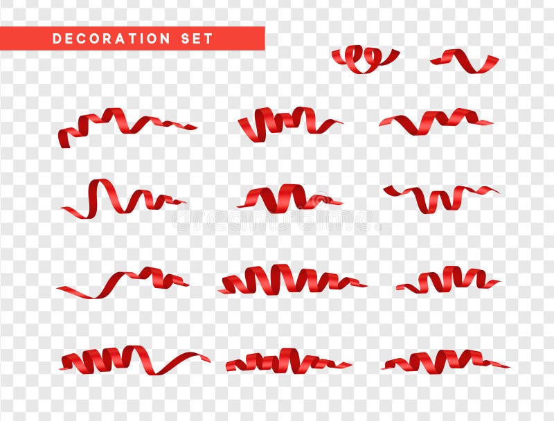 Ribbon Serpentine Tinsel Red Spiral Color Curly Stock Vector ...