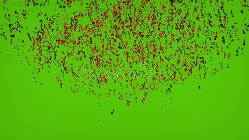 Red Confetti Explosion Falling Down. Green Screen Animation Footage ...