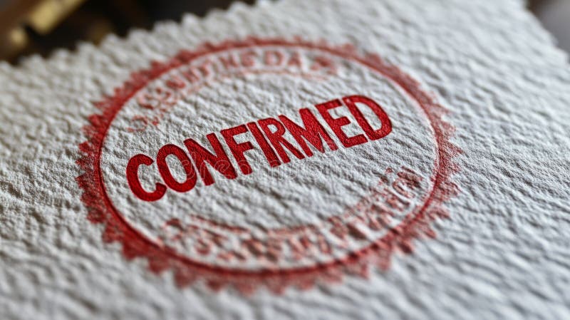 Red CONFIRMED Stamped on Textured Paper. Stock Photo - Image of ...