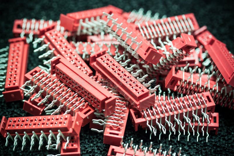Red connectors stock photo. Image of circuits, chip, design - 42992148