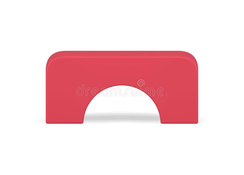 Red Construction Arch Rectangular Geometric Figure Abstract Frame ...