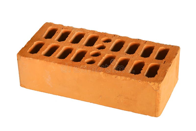 Red Construction Brick Block with Perforation, Single Textured Object ...