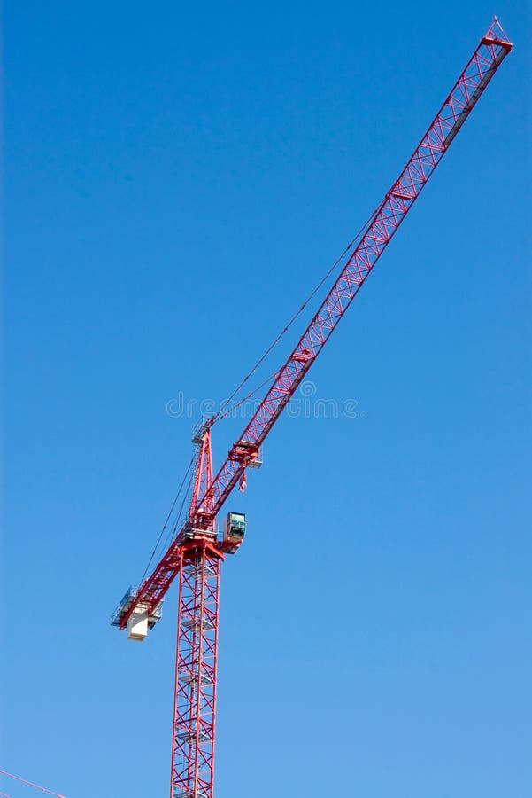 Red construction crane stock image. Image of construction - 15136571