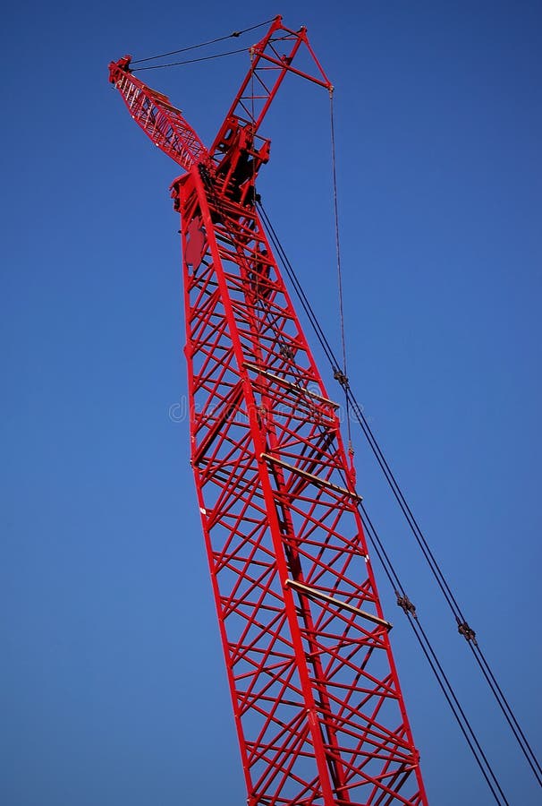 Red Construction Crane Boom Stock Image - Image of heavy, crane: 10729091