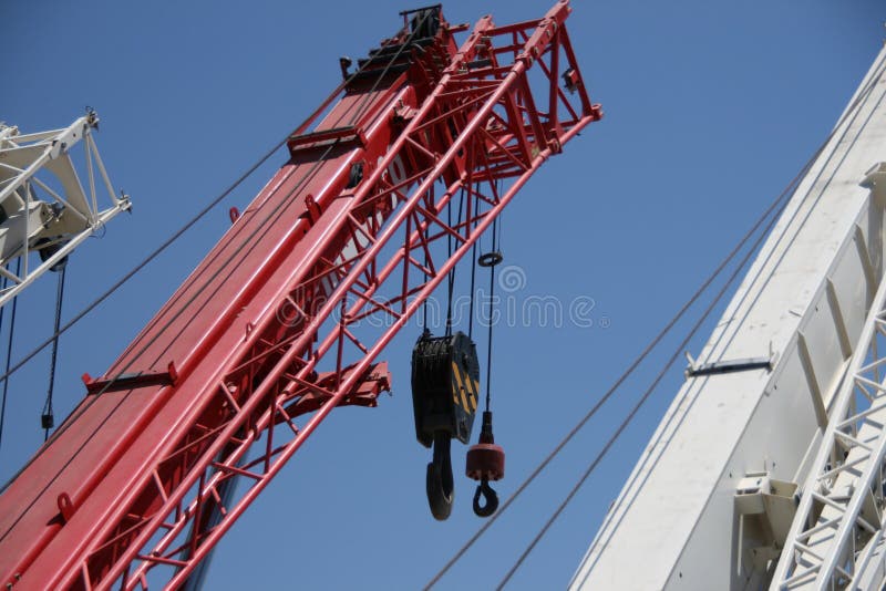 Red Crane stock photo. Image of crane, machine, white - 229367520