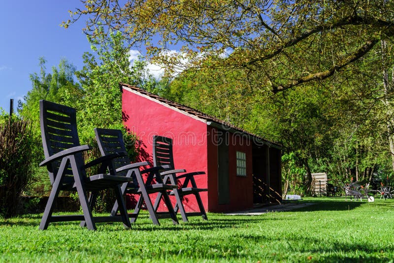 Red Construction on Green Grass Stock Photo - Image of nature, green ...