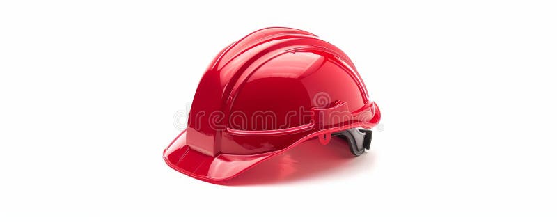 Red Construction Helmet on White Background, Studio Shot. Safety ...