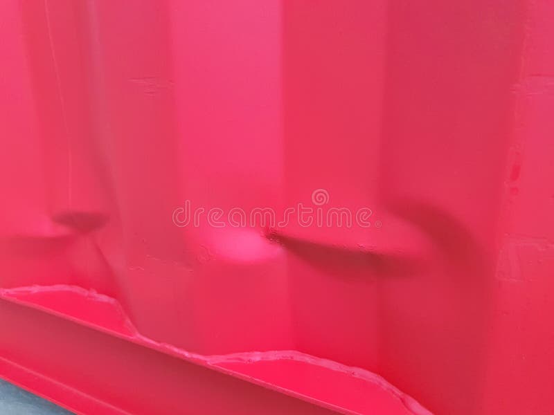 Red container with dent stock image. Image of crush - 265728311