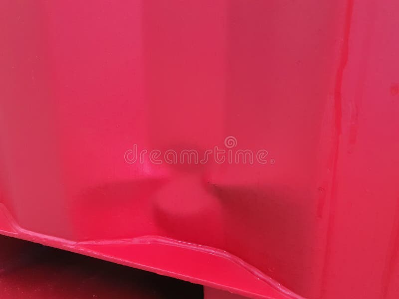 Red container with dent stock photo. Image of accidents - 264032054