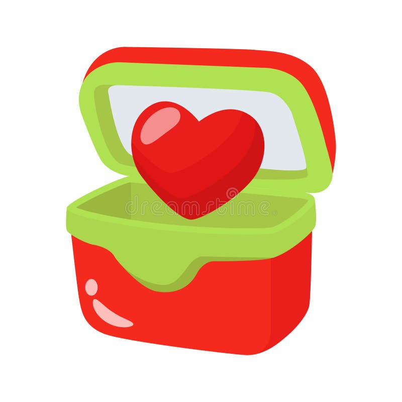 A Red Container Holds a Heart, Representing Love and Generosity Stock ...