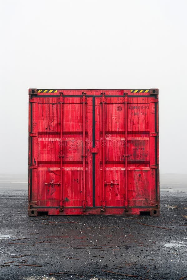 Red Container Parking Lot stock illustration. Illustration of delivery ...