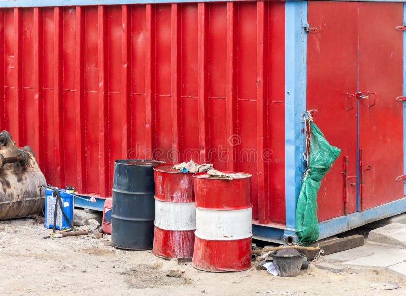The Red Container for Temporary Storage of the Equipment Used in ...