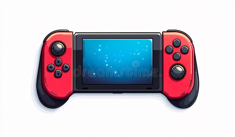 A Red Controller with a Blue Screen Stock Photo - Image of computer ...
