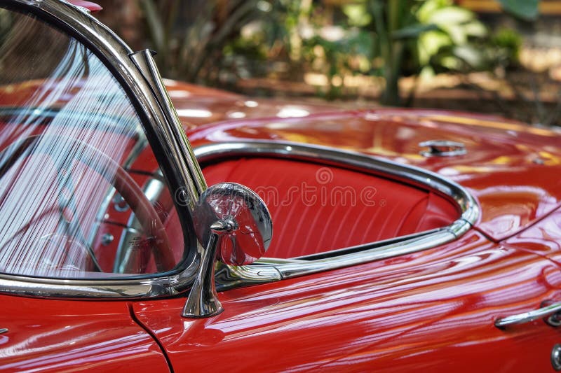 Red Convertible Chevrolet Corvette at Drop Down Expo in Bucharest Stock ...
