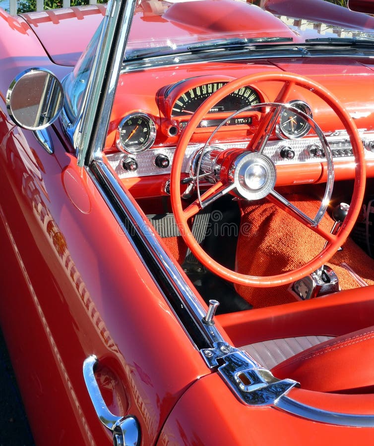 Red Convertible Vintage Car Stock Photo - Image of speed, meter: 7257552