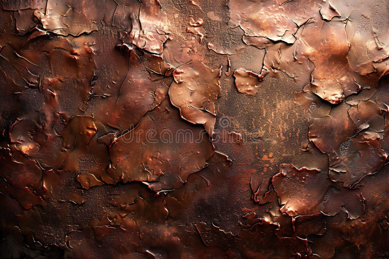 Red Copper Metal Texture Background, Top View. Abstract Brown Shiny ...