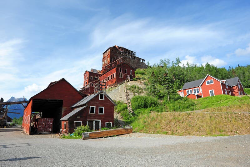 Red copper mine building stock image. Image of blue, historical - 20388223