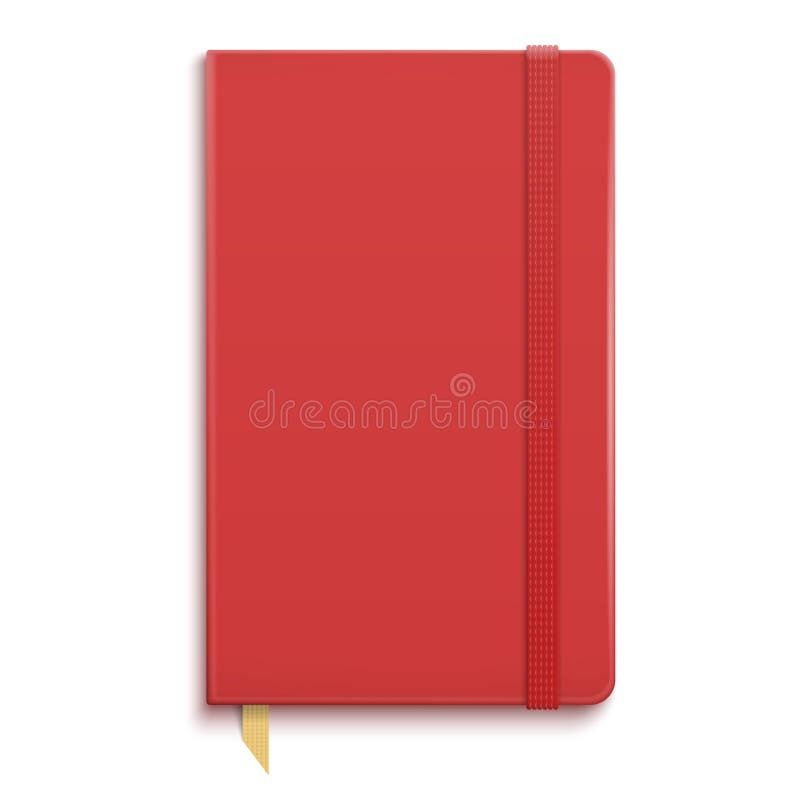 Red Copybook with Elastic Band. Stock Vector - Illustration of pocket ...