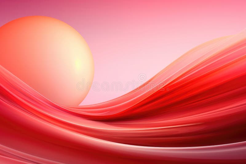 Red, Coral Color Abstract Wave Background with Bubble for Presentation ...