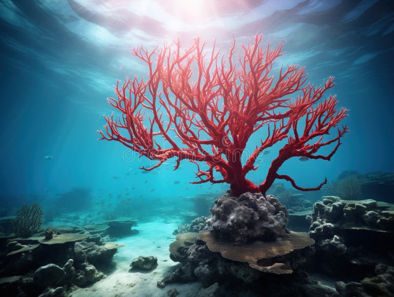 Ai Generated Illustration Wildlife Concept of Red Coral Stock Illustration - Illustration of ...