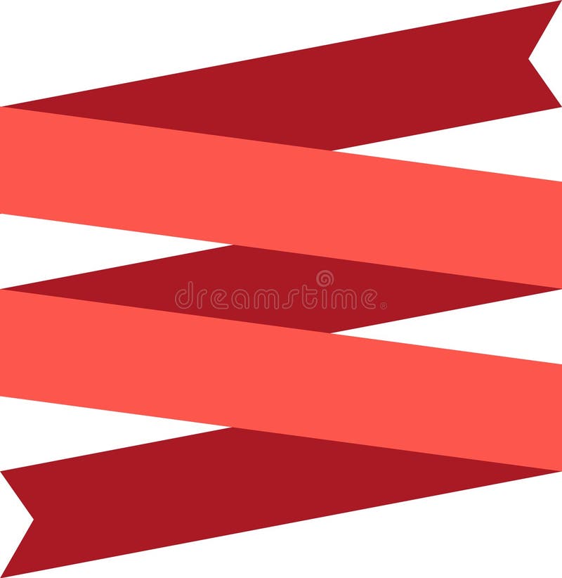 Red and Coral Ribbons are Creating a Zigzag Pattern on a White ...
