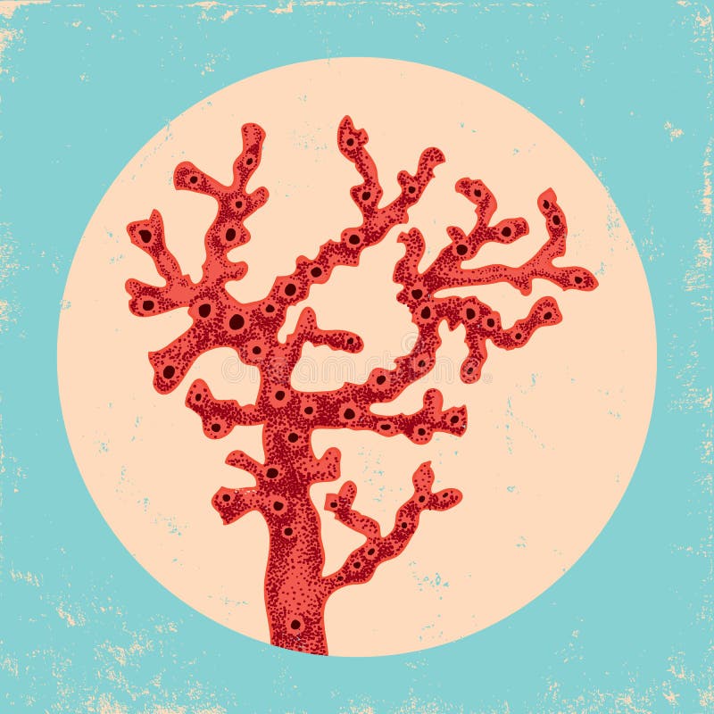 Red coral stock vector. Illustration of design, abstract - 43430078