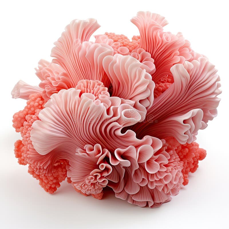 Red Corals Composition, Sea Life Objects, Isolated on White Background ...