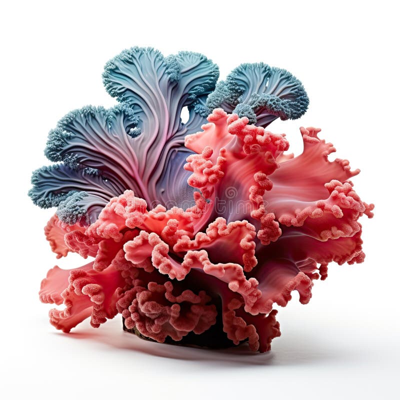 Red Corals Composition, Sea Life Objects, Isolated on White Background ...