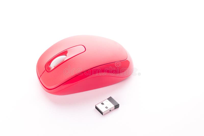 Red cordless mouse for PC stock image. Image of white - 42167537