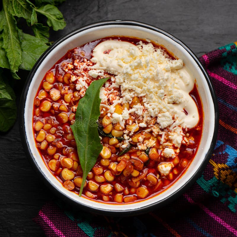Corn Esquites with Mayonnaise and Cheese. Mexican Food Stock Photo ...