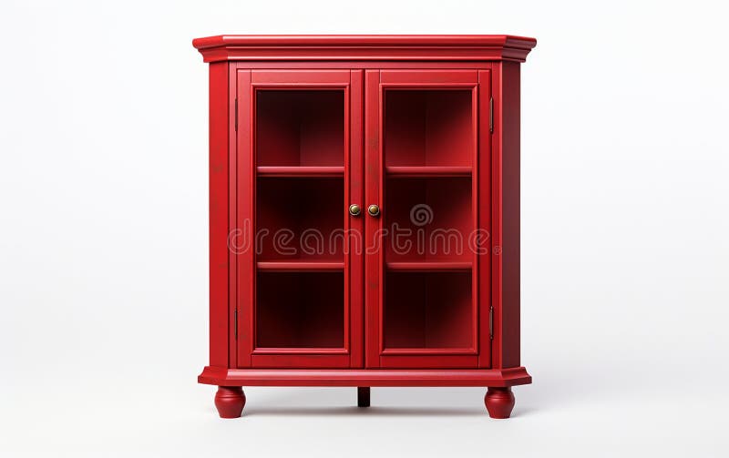 Red Corner Cabinet on a White Background -Generative Ai Stock ...