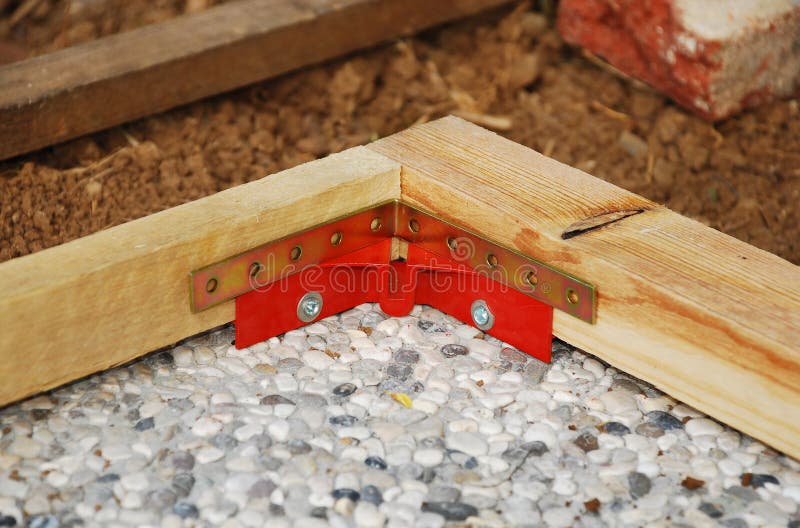 Red Corner Clamp with Corner Bracket Stock Image - Image of holes ...